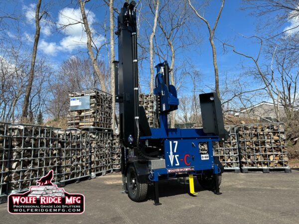 17VS-C - Vertical Log Splitter with Conveyor - Wolfe Ridge