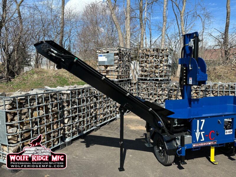 17VS-C - Vertical Log Splitter with Conveyor - Wolfe Ridge