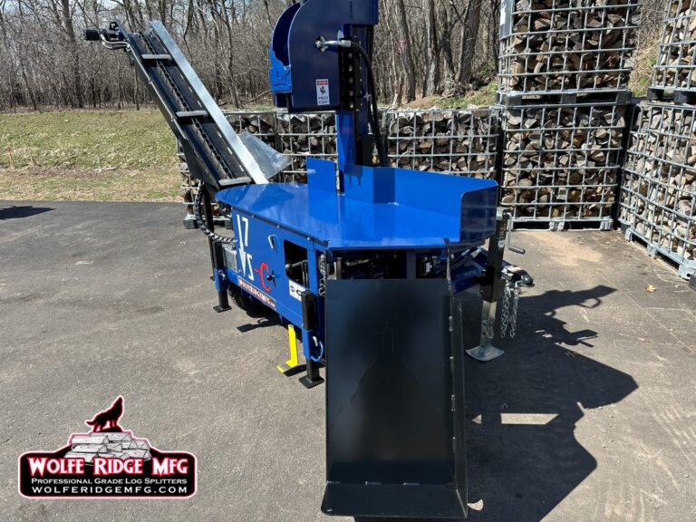 17VS-C - Vertical Log Splitter with Conveyor - Wolfe Ridge