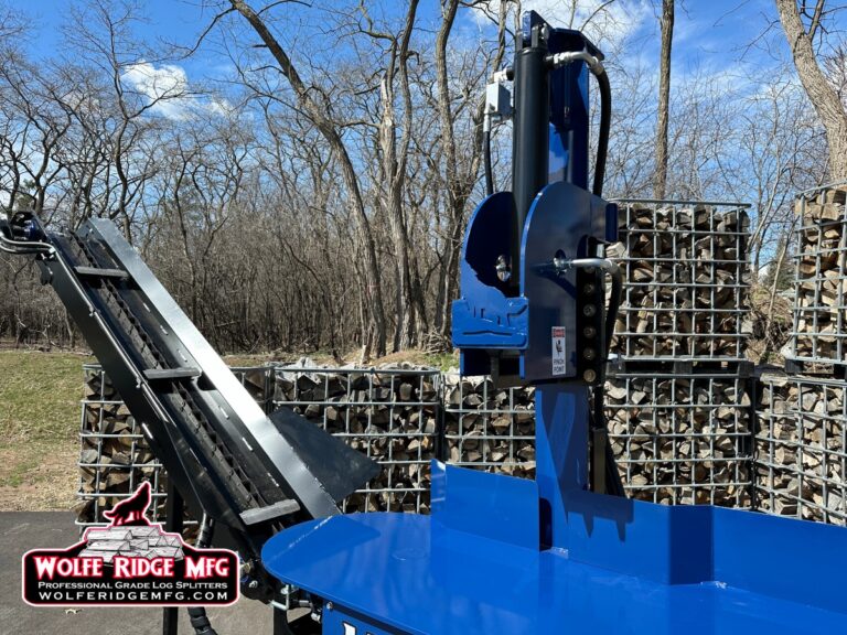 17VS-C - Vertical Log Splitter with Conveyor - Wolfe Ridge